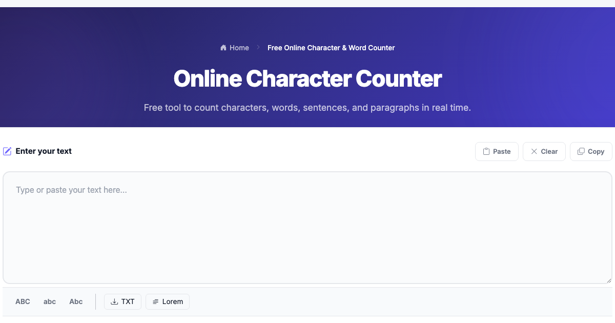 Free Online Character & Word Counter | CharCount