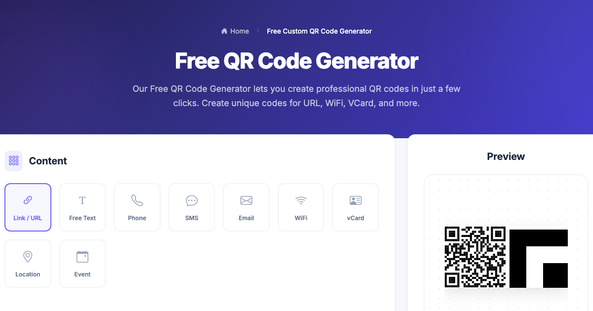 Free Custom QR Code Generator - CharCount